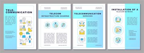 Premium Vector Telecommunication Blue Gradient Brochure Template