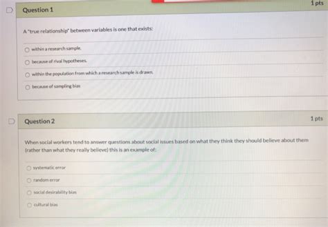 Solved 1 Pts Question 1 Atrue Relationship Between