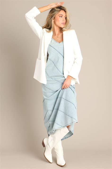 Light Chambray Spaghetti Strap Maxi Dress All Dresses Red Dress