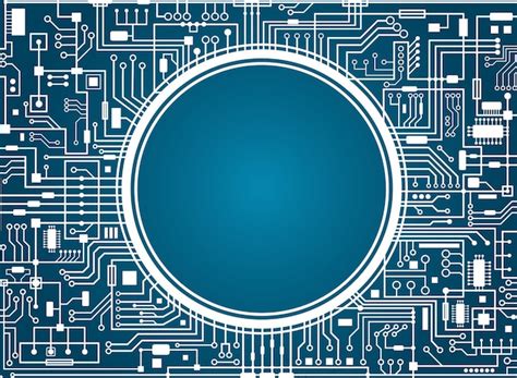 컴퓨터 회로 기판 프리미엄 벡터