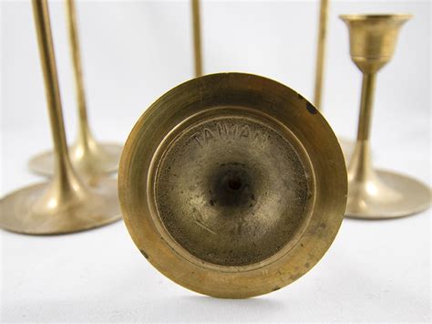 Brass Candlestick Holders 6 Sizes Vintage Collectibles