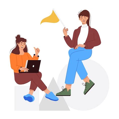 Premium Vector Progress And Analysis Flat Illustrations