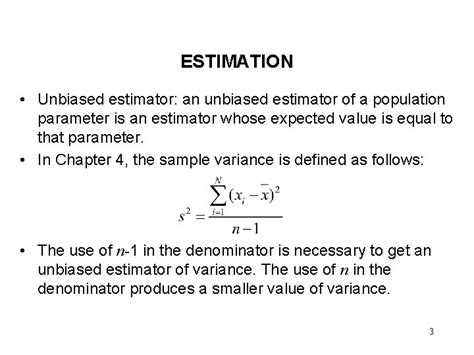 chapter 9 estimation outline estimation point estimator interval