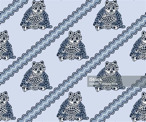 벡터 배경 손 그린 팬더 손으로 그린 잉크 그림 현대 장식 장식 배경 벡터 패턴입니다 직물 천 벽지 스크랩북인쇄 0명에 대한 스톡 벡터 아트 및 기타 이미지 Istock