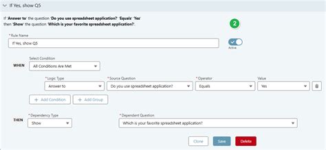 Use Case Of ‘submit Rule Dependency With Single Question And Single