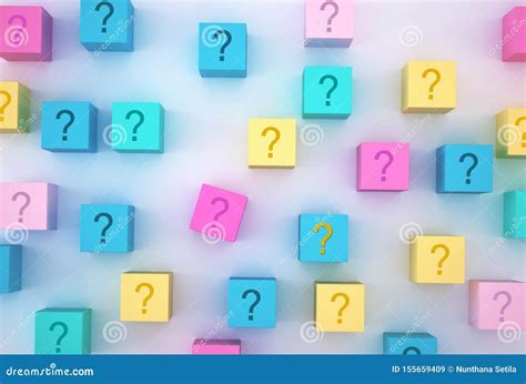 The Colorful Cube Block Shape With Sign Question Mark Symbol On White