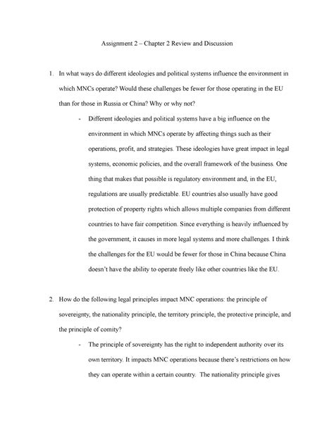 Assignment 2 Chapter 2 Review And Discussion Assignment 2 Chapter