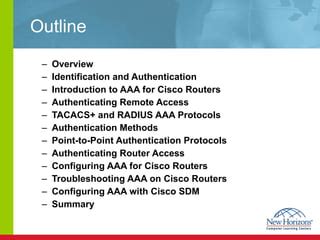 Implementing Cisco AAA PPT
