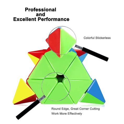 Pyraminx Pyramid 3x3x3 Triangle Cube 3x3 High Speed Stickerless Puzzle Cube Game Toy Multicolor