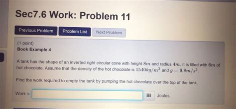 solved sec7 6 work problem 11 previous problem problem list
