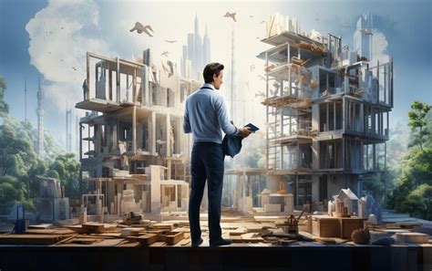 Premium Ai Image Developer Inspects Construction Project