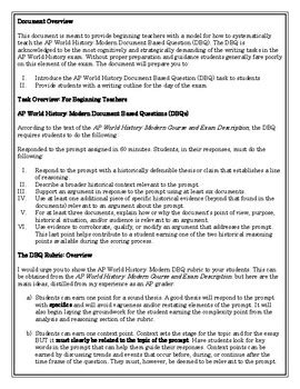 AP World History DBQ Writing Guide And Babe Outline TPT