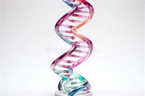 Close Up Of Dna Double Helix Model Against A White Background Stock Illustration Illustration