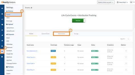 Static Event Tracking Configuration Notifyvisitors Notifyvisitors