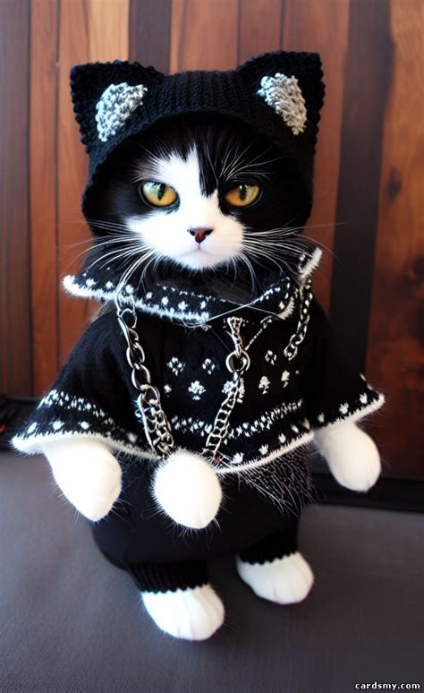 Вязаные черные котики Добрые современные открытки Cardsmy Вязаная крючком кукла Вязание