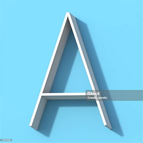 그림자 문자 A 3d와 줄 글꼴 알파벳 A에 대한 스톡 사진 및 기타 이미지 알파벳 A 파란색 배경 흰색 Istock