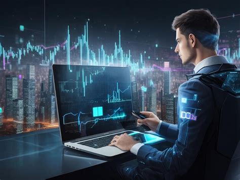 Premium Photo Hacker Using Computer With Stock Charts And Business