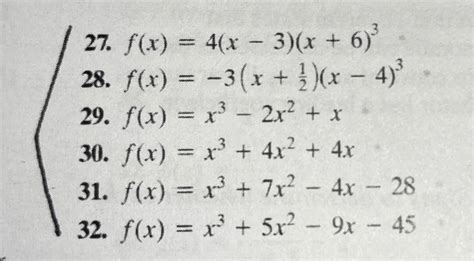 Solved Find The Zeros For Each Polynomial Function And Give