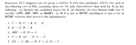 Solved Exercise 19 7 Suppose You Are Given A Relation R With Chegg