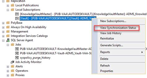 Vault 如何在 SQL 订阅方上停止和启动合并 分发代理