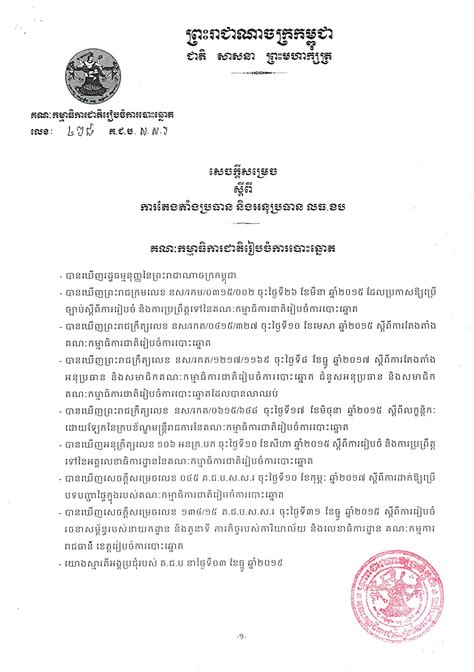 សេចក្ដីសម្រេច លេខ ៤៦៨ ស្ដីពី ការតែងតាំង ប្រធាន និង អនុប្រធាន លធ ខប