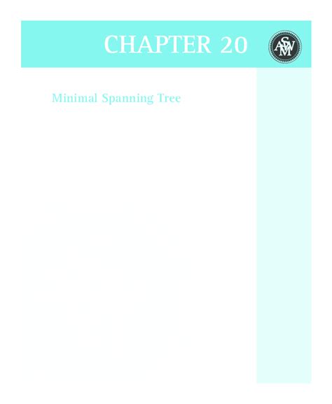 Pdf Minimal Spanning Tree Chapter 20