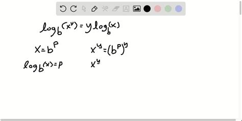 SOLVED Use The Following Steps To Prove That Logb X Y Y Logb X A Let X B P Solve This
