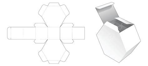 Hexagonal T Box Die Cut Template Top Product Packaging Vector Top