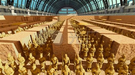 秦始皇陵兵马俑三维动画 3840x2160 高清视频素材下载 编号 9379235 影视包装 光厂 Vj师网