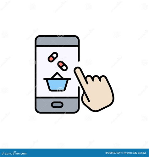 Mobile Drugstore Filled Color Icon Linear Style Sign For Mobile Concept And Web Design Stock