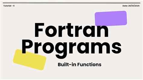 Fortran Programs Tutorial 6 Built In Functions Youtube