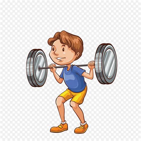 矢量卡通男孩举重插画png图片素材下载 图片编号9632187 Png素材网