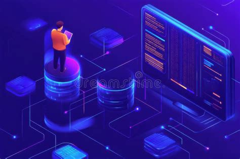 programmer managing data flow in complex network infrastructure stock