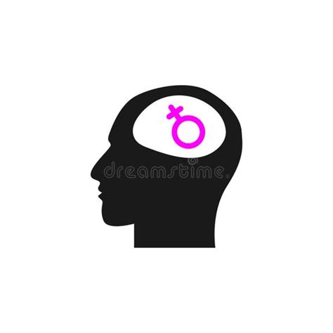 Menschlicher Kopf Mit Sex Symbol Auf Weißem Hintergrund Stock Abbildung Illustration Von