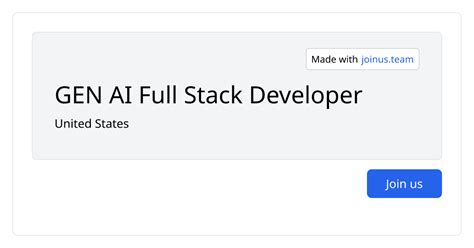 Gen Ai Full Stack Developer Harrison National Employment Job
