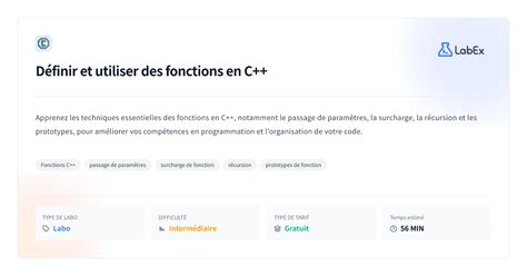 Définir Et Utiliser Des Fonctions En C Guide Complet Labex