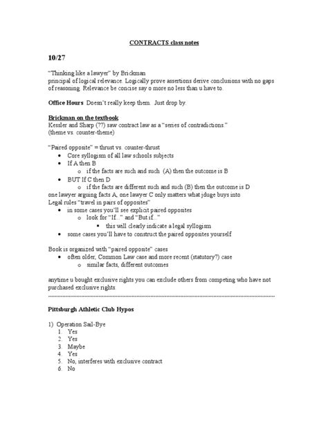 Contracts Class Notes Pdf Law Of Agency Consideration