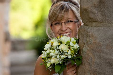 Busty Bride Nice Glasses Stock Photo Image Of Park Blond