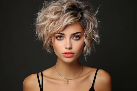 Premium Ai Image Daring And Edgy Pixie Cut Generative Ai