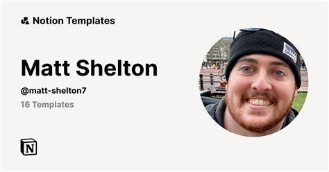 Matt Shelton Template Creator Notion Marketplace