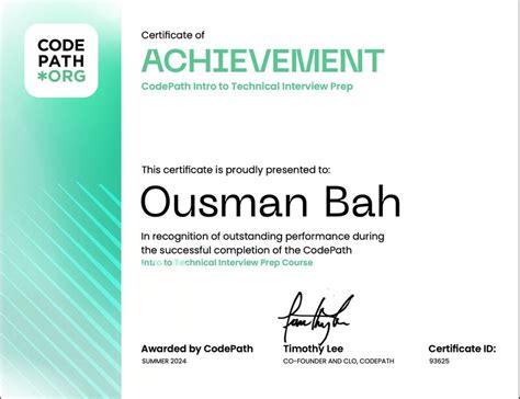 Ousman Bah On Linkedin Codepath Technicalinterviews