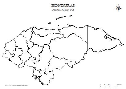 Mapa De Honduras Por Departamentos Para Colorear Mapa Para Colorear