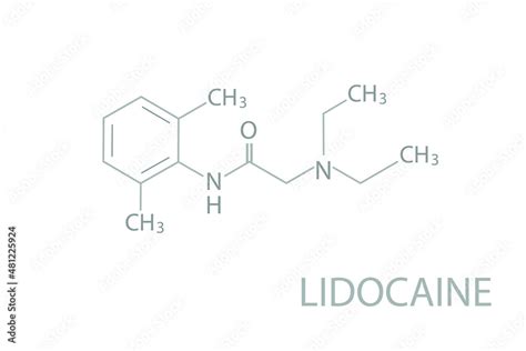 Lidocaine Molecular Skeletal Chemical Formula Stock Vector Adobe Stock