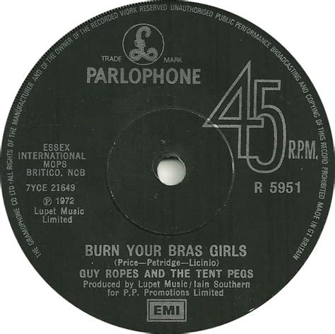 Burn Your Bras Girls Dry Water By Guy Ropes And The Tent Pegs Single