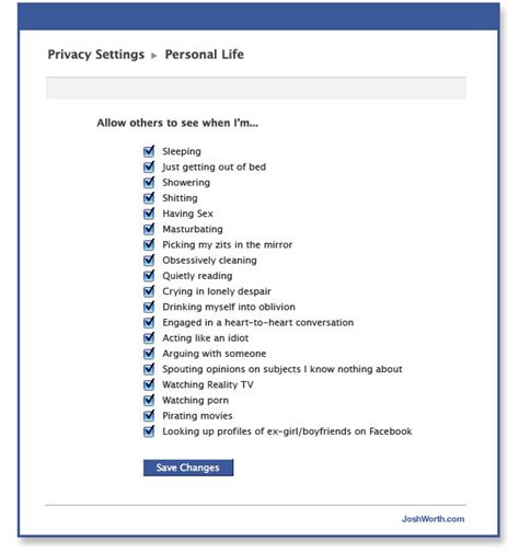 Privacy Settings Personal Life Josh Worth Art Design