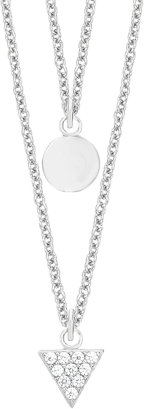 Soliver Damen Kette Mit Anhänger Dreieck Kreis Geometrie 925 Silber