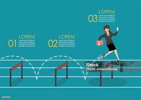 탄력 있는 봄 신발 장애물 Infographic Infographic 장애물을 통해 점프 점프와 비즈니스 우먼 러닝 트랙에 대한 스톡 벡터 아트 및 기타 이미지 Istock