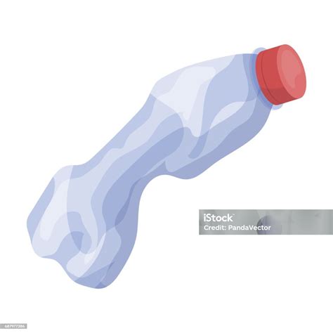 흰색 배경에 고립 된 만화 스타일에서 구겨진된 플라스틱 병 아이콘 쓰레기와 쓰레기 주식 벡터 일러스트 레이 션 심볼 0명에 대한 스톡 벡터 아트 및 기타 이미지 Istock