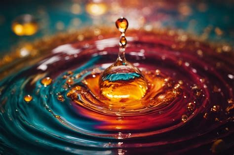 Premium Ai Image Drop Creating Ripple Effect In Liquid