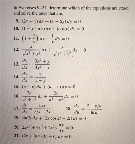 Solved In Exercises Determine Which Of The Equations Chegg Com